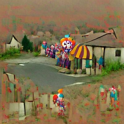 Village of clowns - AI Generated Artwork - NightCafe Creator