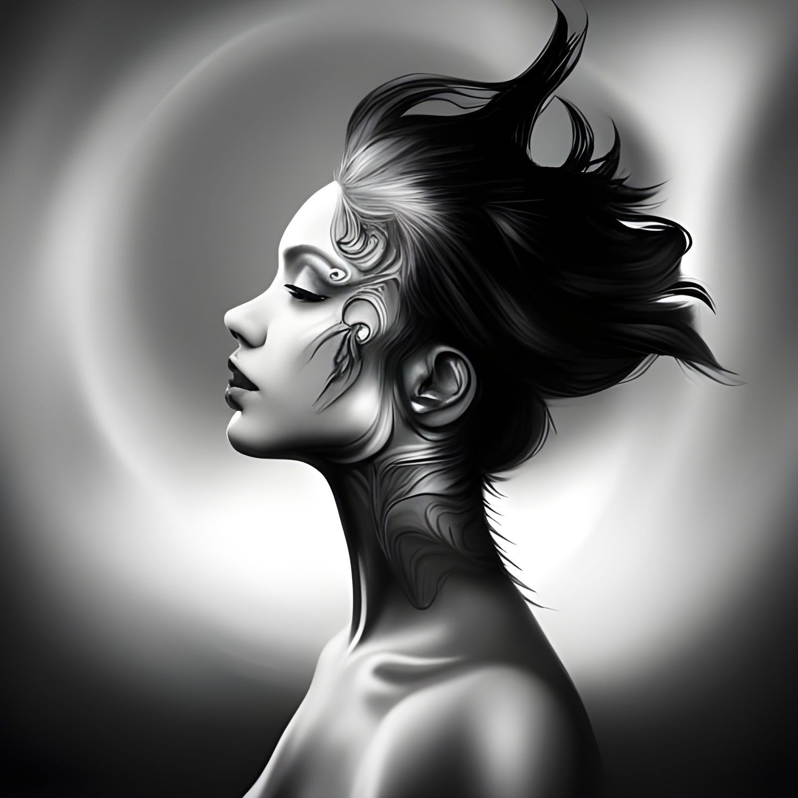 Female profile - AI Generated Artwork - NightCafe Creator