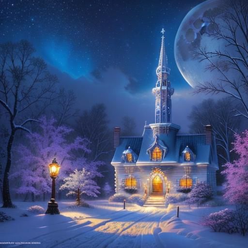 Thomas Kinkade: winter wonderland: beautiful: glittering snowflakes ...