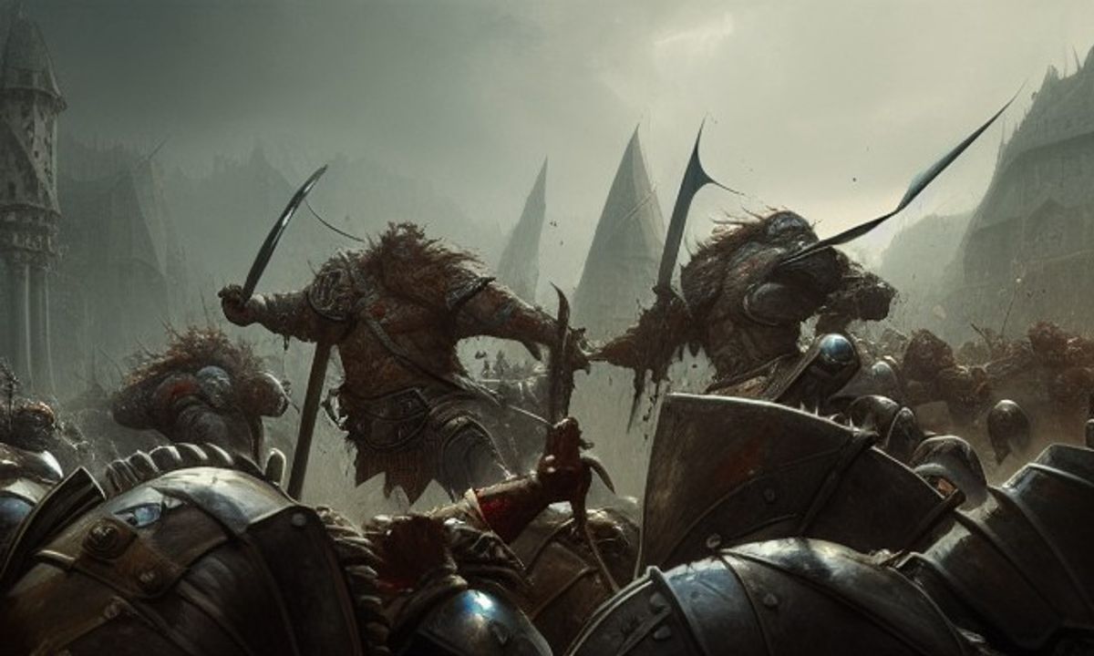 Brave knights attack a group of Orcs - AI Generated Artwork - NightCafe ...