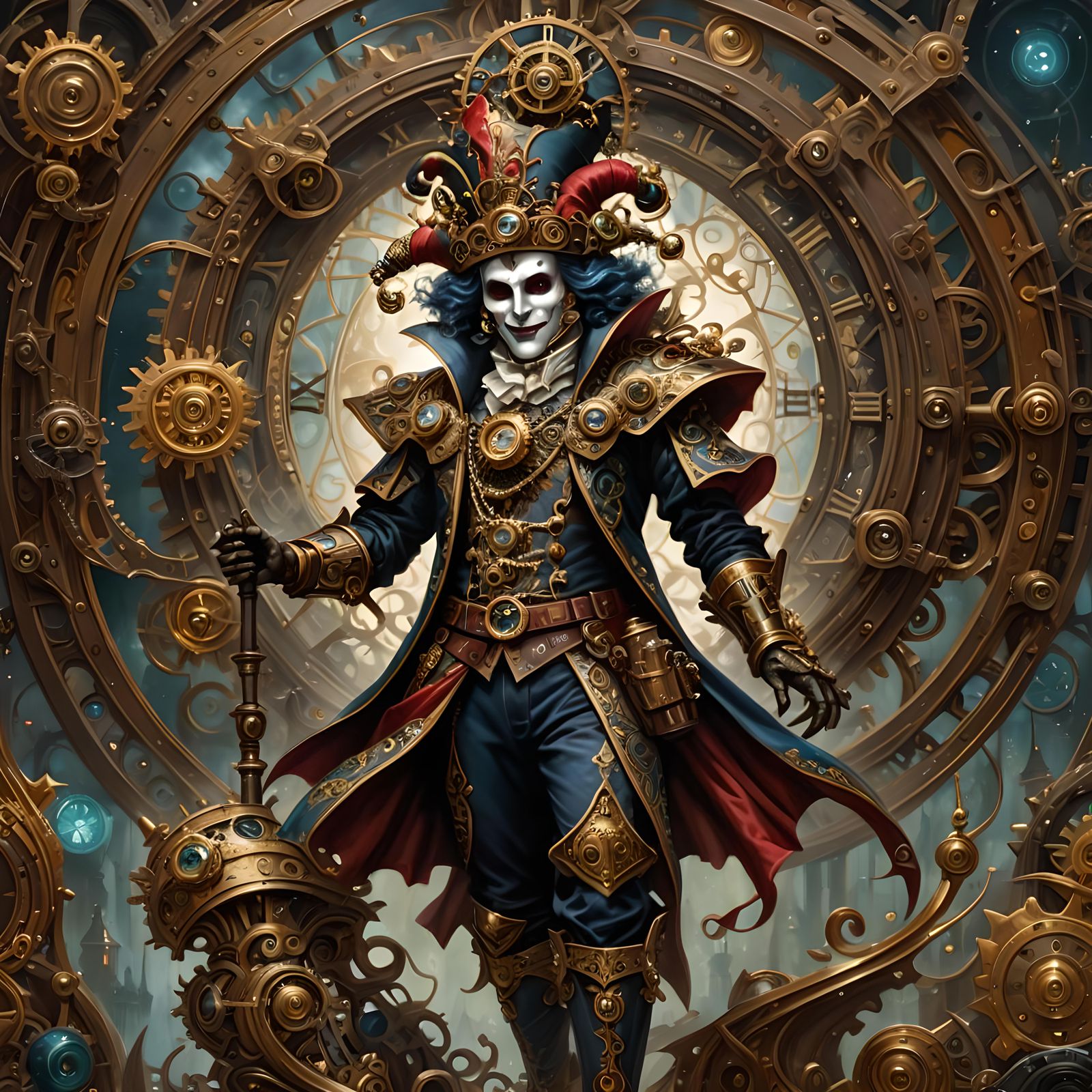 DSXL Lightning Steampunk Jester - AI Generated Artwork - NightCafe Creator