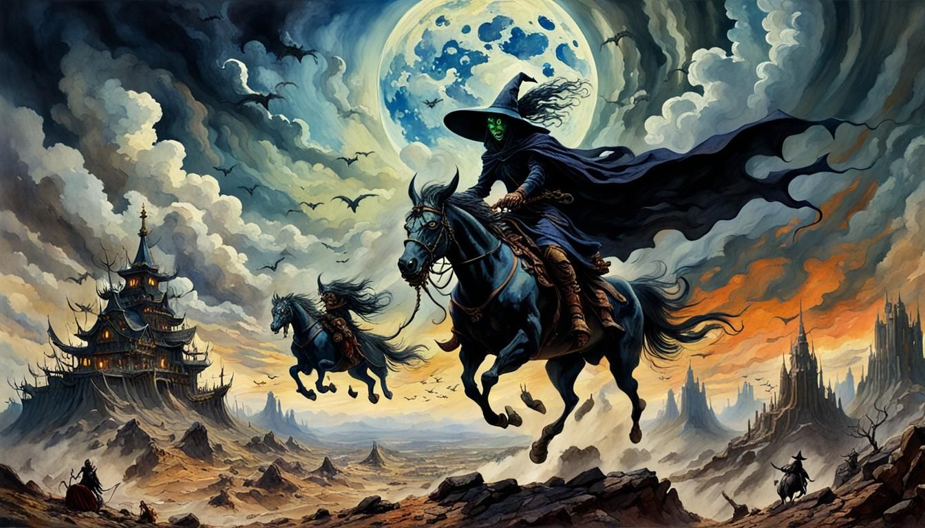 Witches Ride 4 - AI Generated Artwork - NightCafe Creator