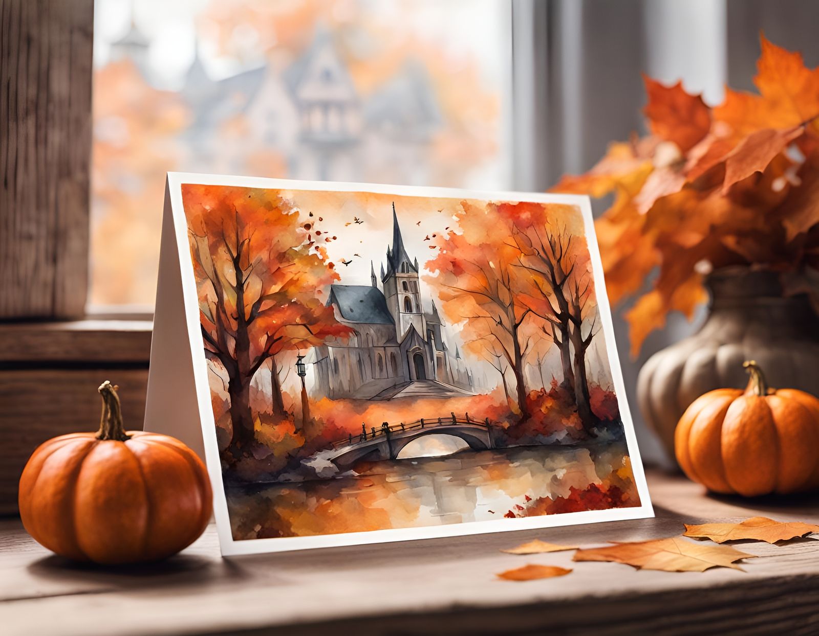 Autumn Postcard - AI Generated Artwork - NightCafe Creator