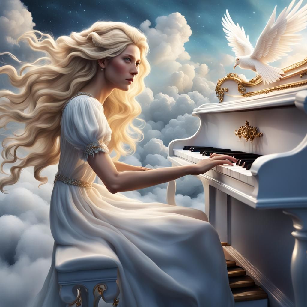 Piano in the Clouds - AI Generated Artwork - NightCafe Creator