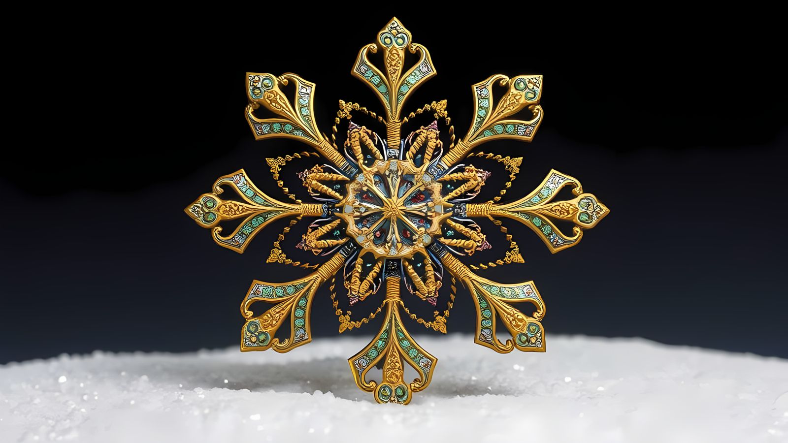 5 word challenge entry: Special Klimt Snowflake Gilded Cloisonne