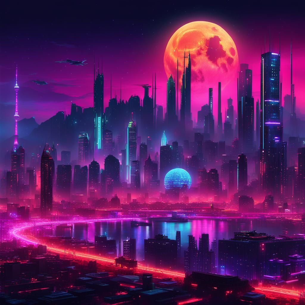 Sol City, Main Port - Futuristic Metropolis Unveils Cyberpun...