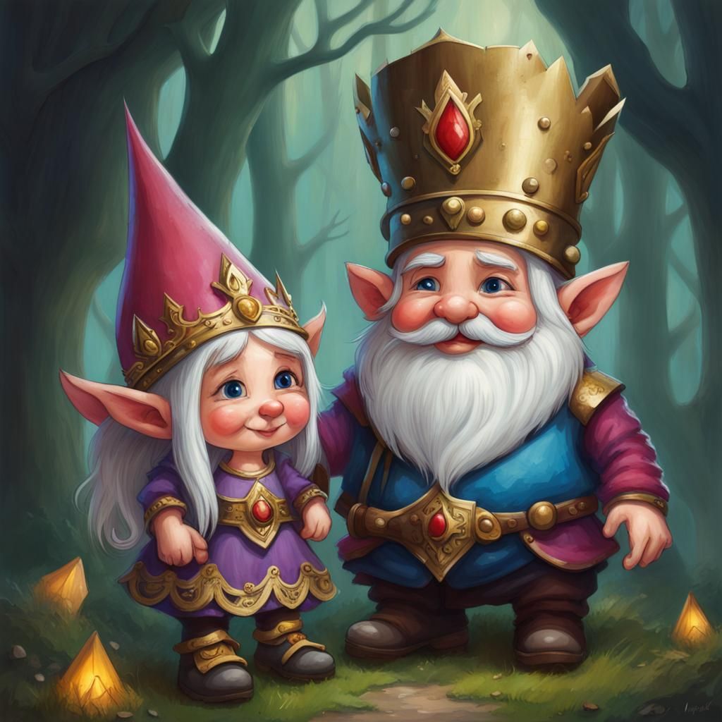 A gnome king and princess - AI Generated Artwork - NightCafe Creator