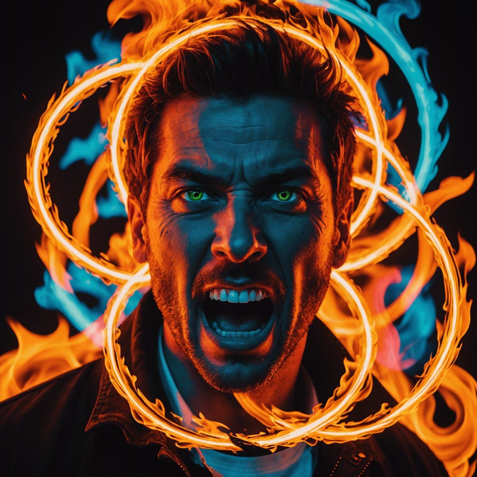 Rage! Portrait Of Pent-up Fiery Emotions - AI Generated Artwork ...