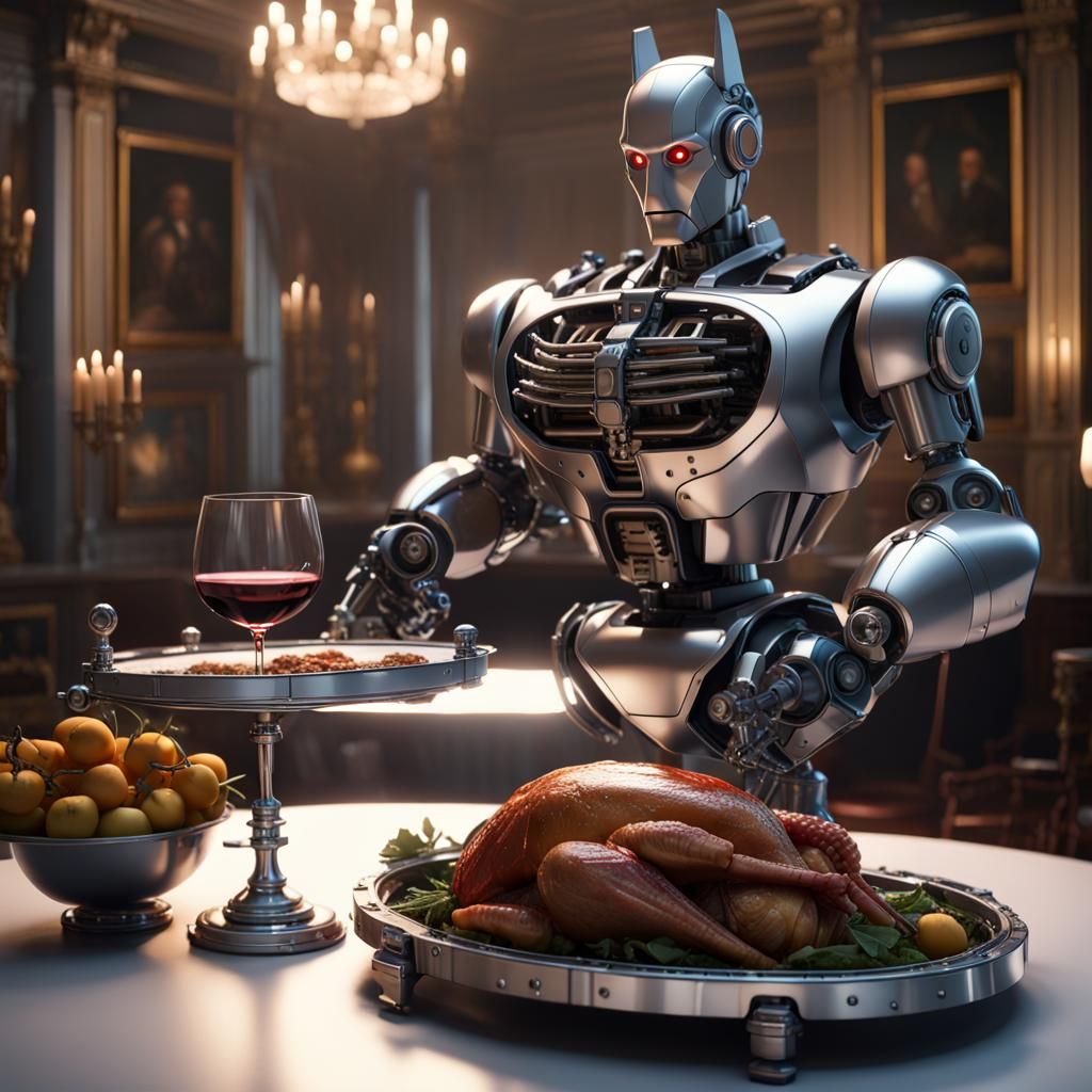 Mecha-Alfred Pennyworth! - AI Generated Artwork - NightCafe Creator