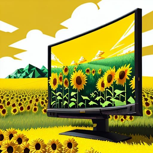 Sunflowers TV - Pixelated Sunflower Field in 8-bit Retro Sty...