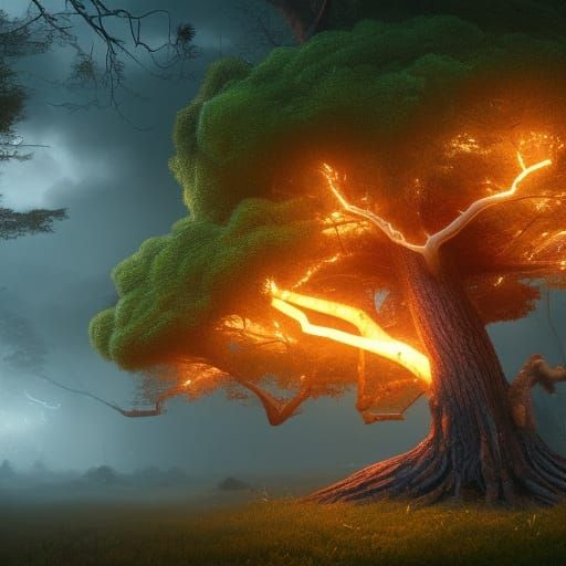 Zenitsu's Tree - AI Generated Artwork - NightCafe Creator