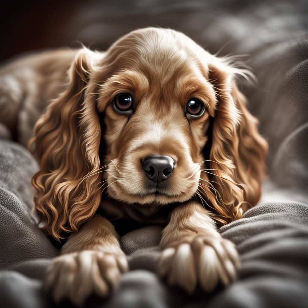 light cocker spaniel puppy - AI Generated Artwork - NightCafe Creator