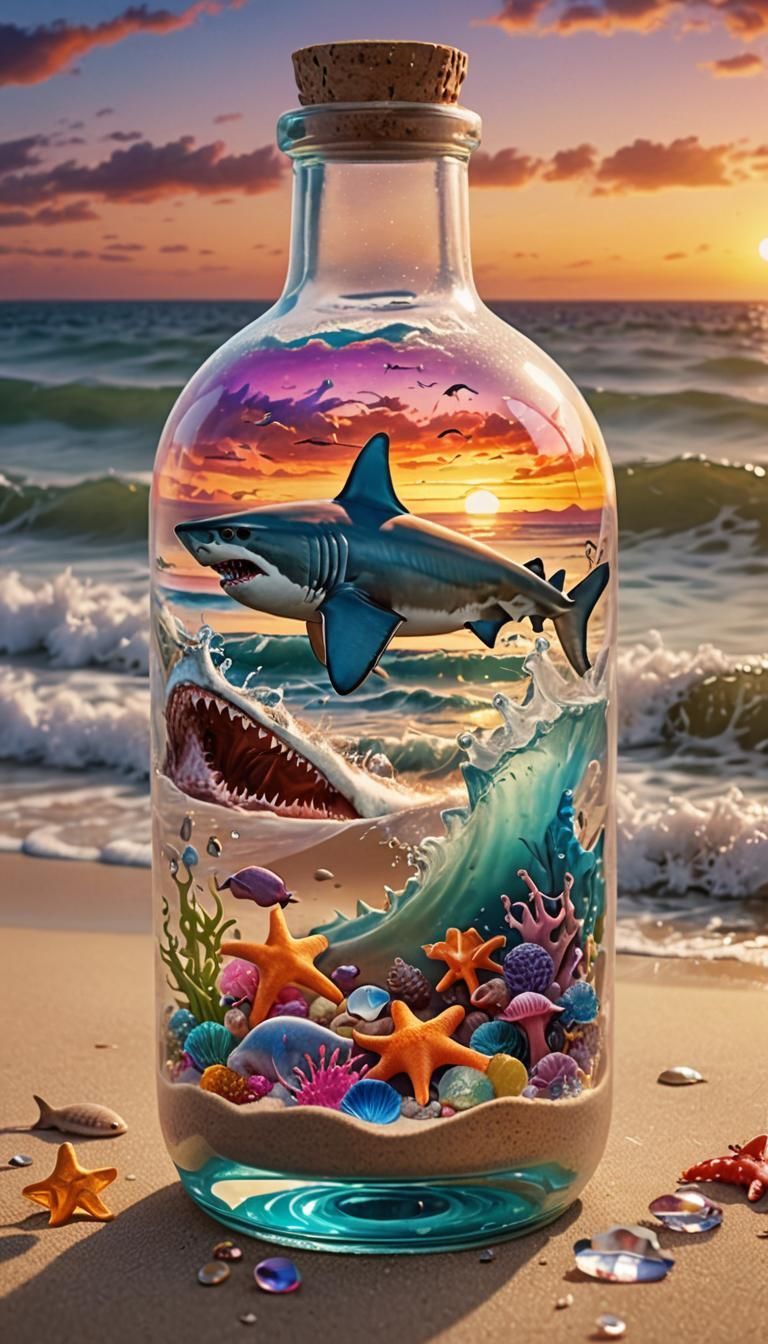 psychedelic sea in a bottle - AI Generated Artwork - NightCafe Creator