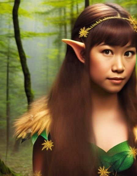 Beautiful Elf Girl - Lucy Liu - AI Generated Artwork - NightCafe Creator