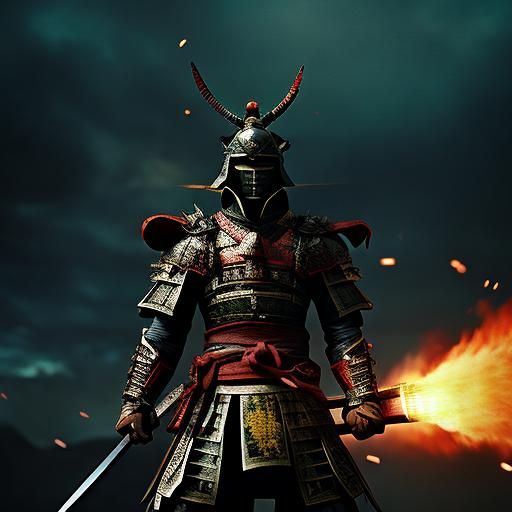 Hell samurai warriors into fire figthing - AI Generated Artwork ...