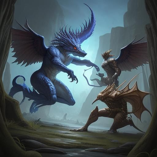 Legendary creature battle - AI Generated Artwork - NightCafe Creator