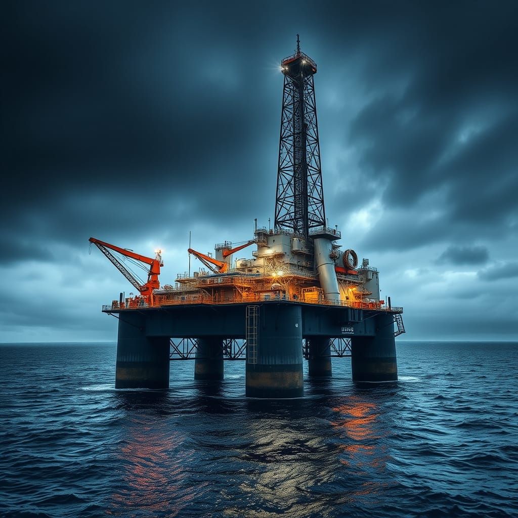 NORTH SEA OIL RIG. - North Sea Oil Rig in Hyperrealistic HDR