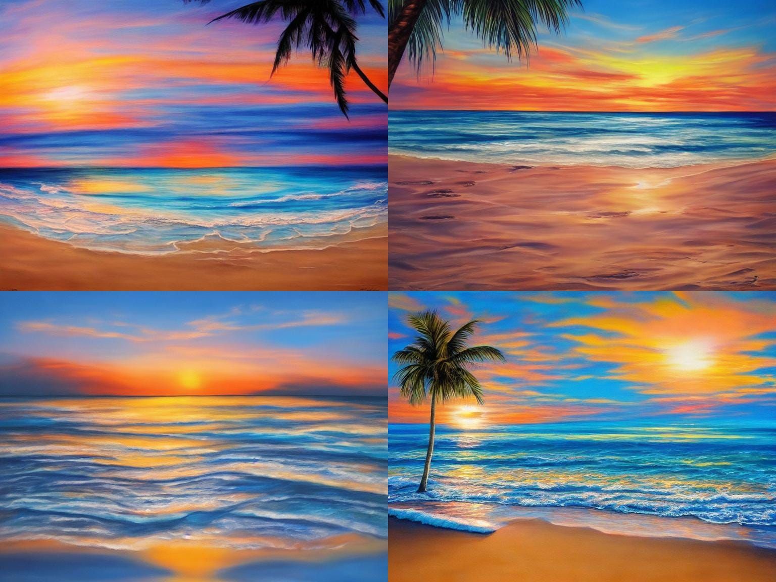 Stunning Beach Sunset, airbrush art. - AI Generated Artwork - NightCafe ...