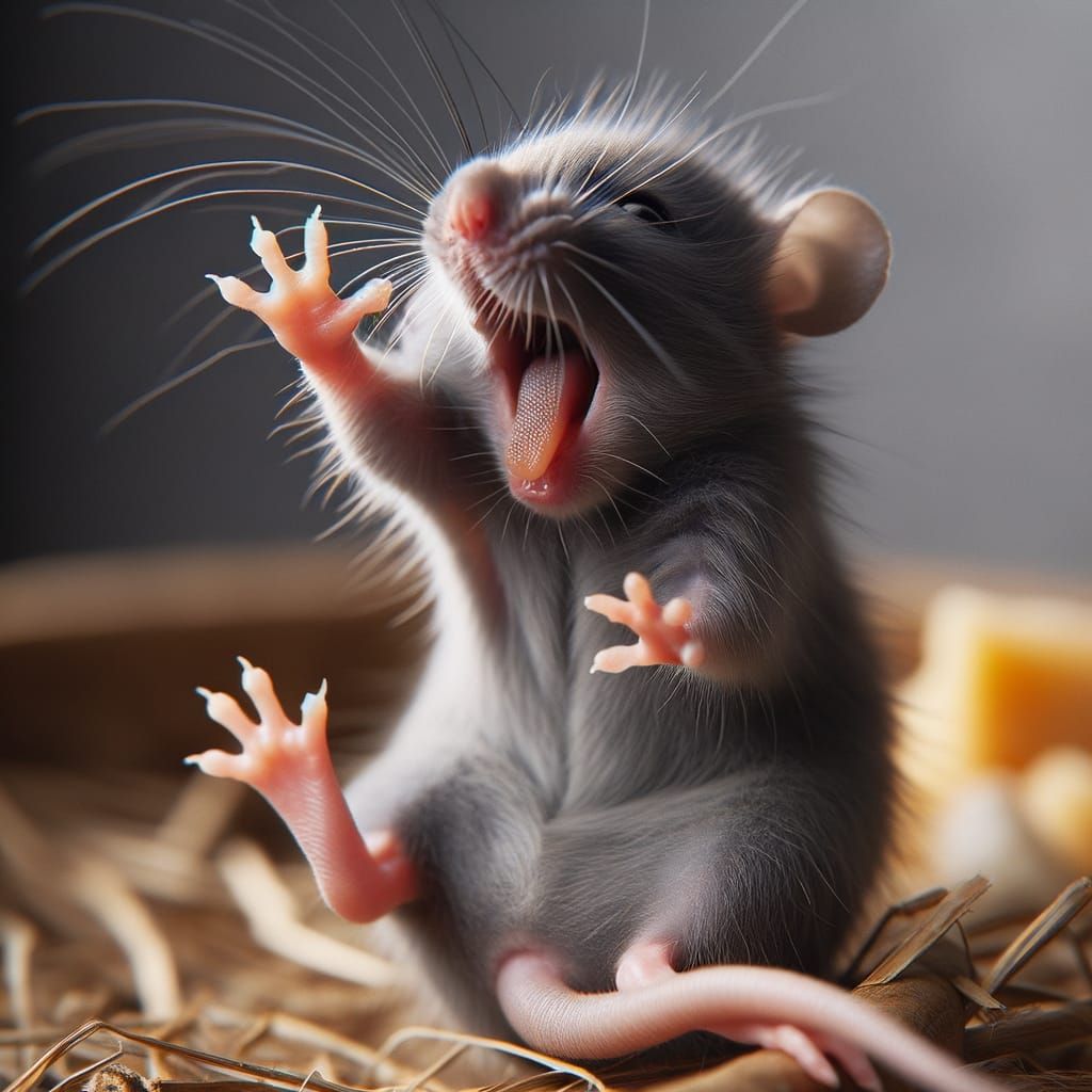 stretching yawning rat - Relaxed Rat in Comfortable Surround...