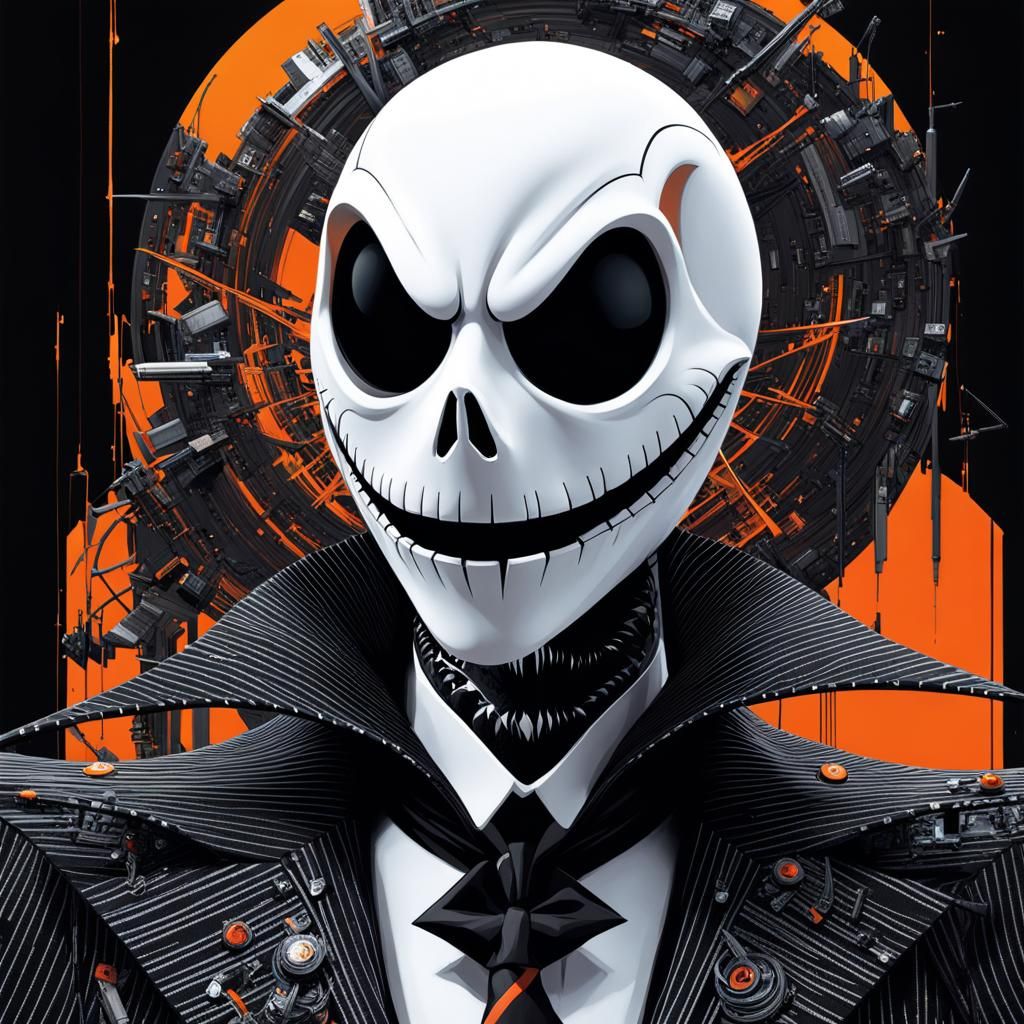 Glitchy Jack Skellington - AI Generated Artwork - NightCafe Creator
