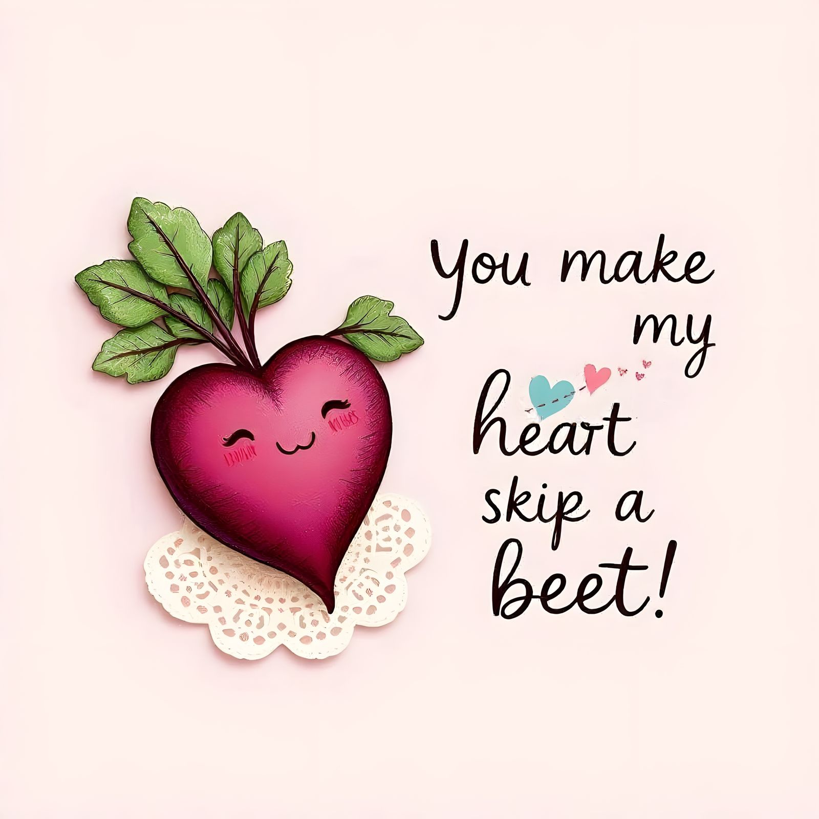 My heart beets for you - Romantic Beet Heart Valentine