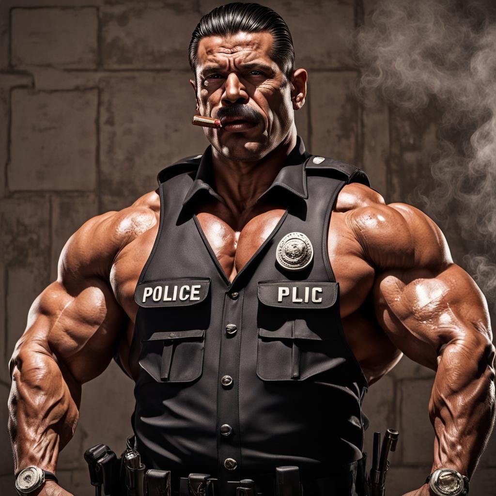 Cigar smoking Mexican cop - AI Generated Artwork - NightCafe Creator