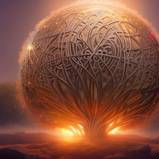Burning tree of life - AI Generated Artwork - NightCafe Creator