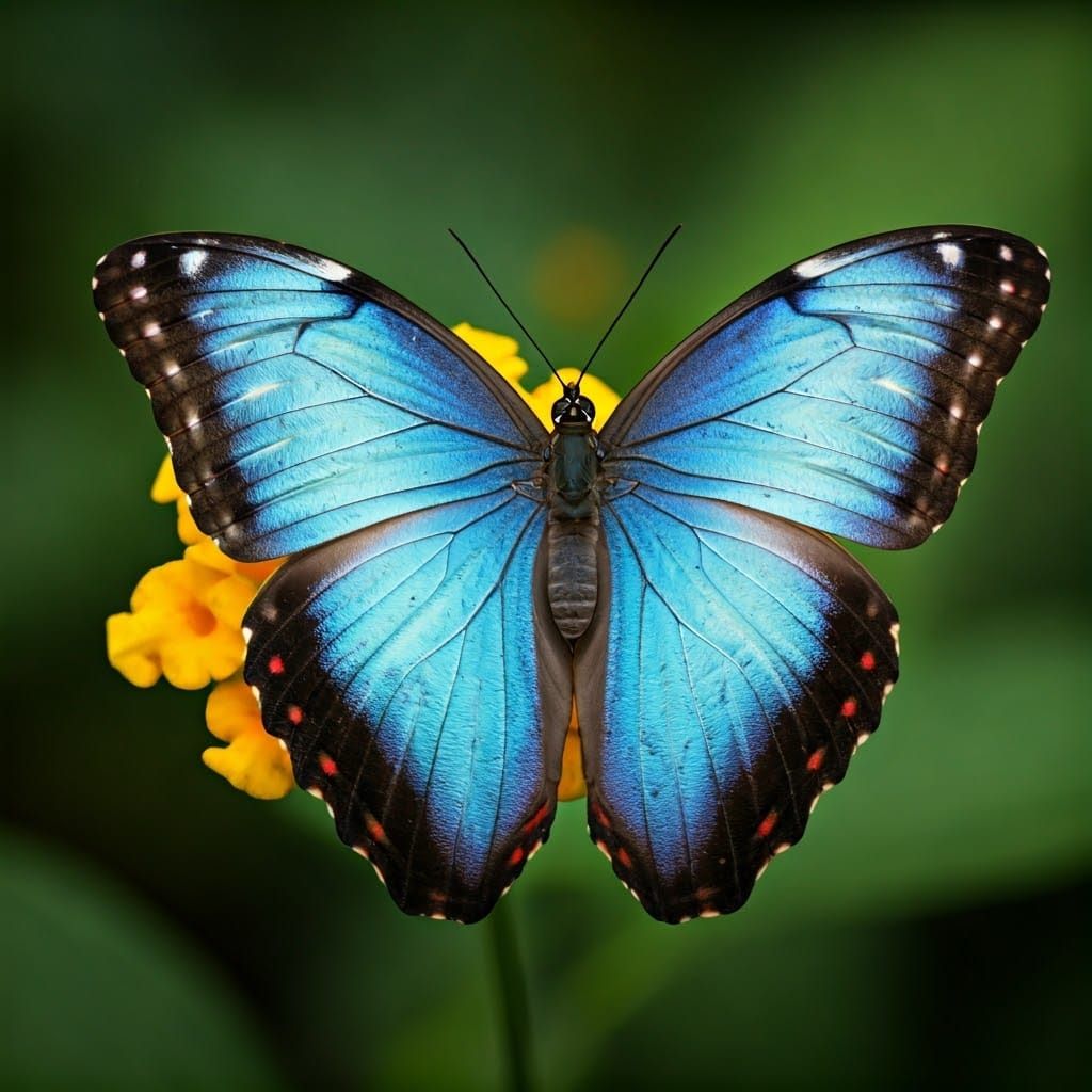 Blue Morpho butterfly. - Vibrant Blue Morpho Butterfly on a ...