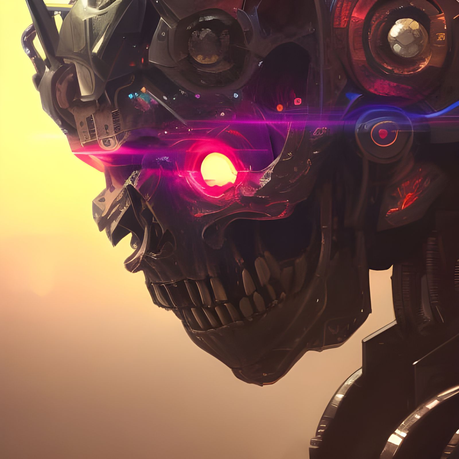 Skulls of a Mecha - AI Generated Artwork - NightCafe Creator
