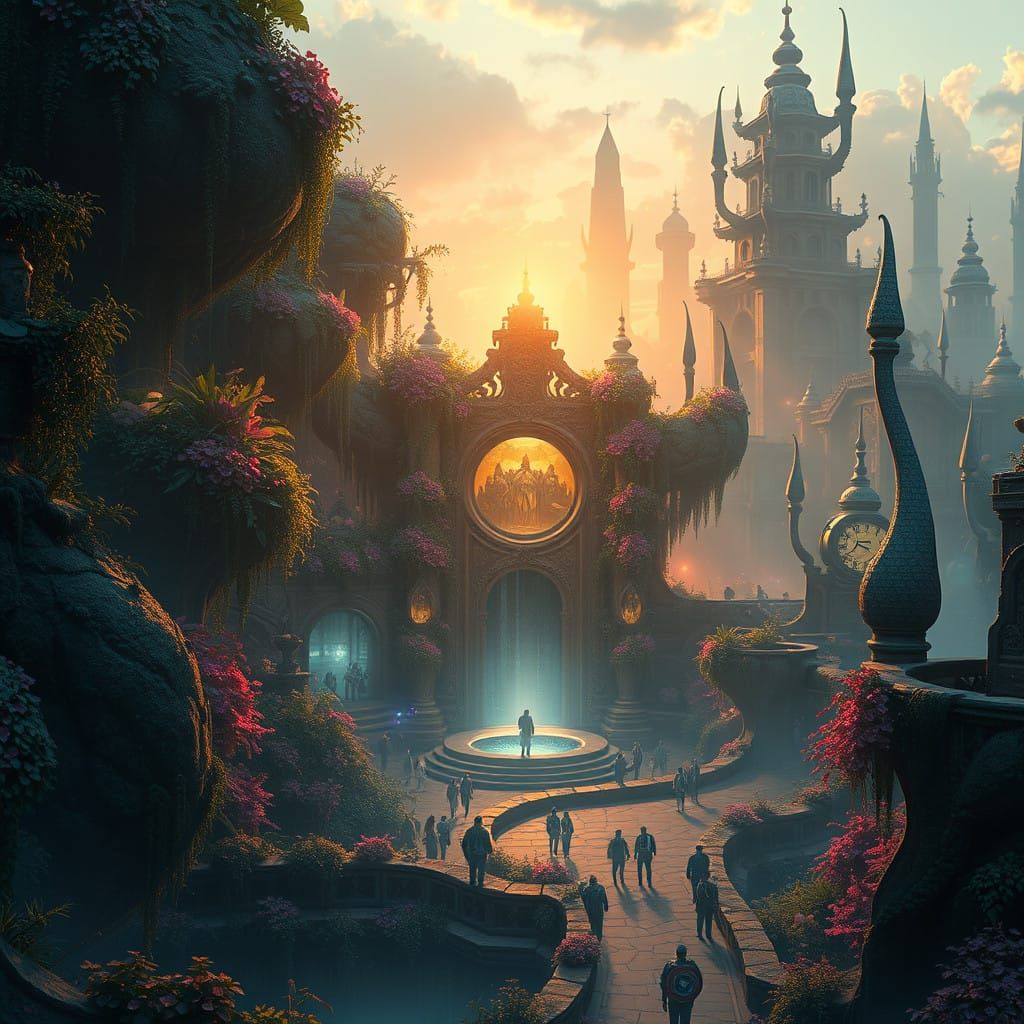 Wow - Ethereal Portal in Fantastical Cityscape