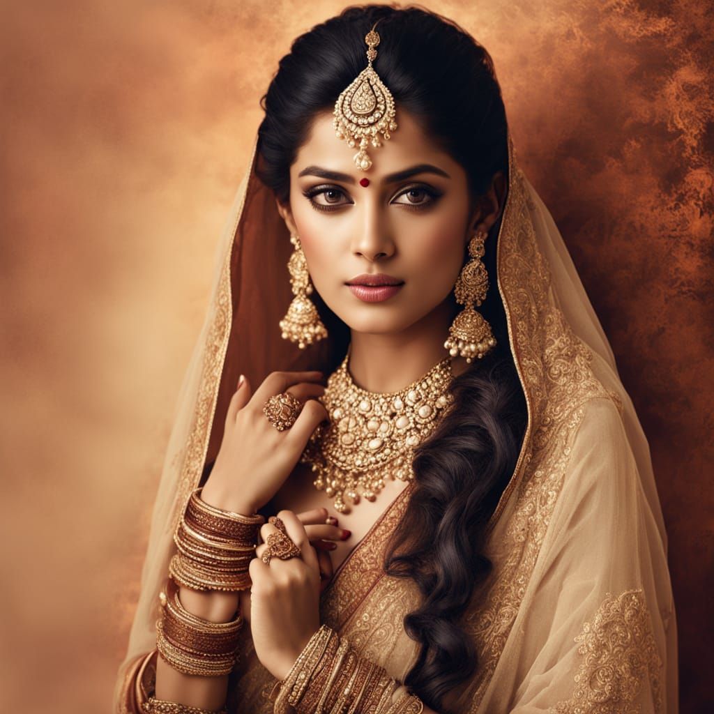 A portrait of an Indian actress - Elegant Bollywood Actress ...