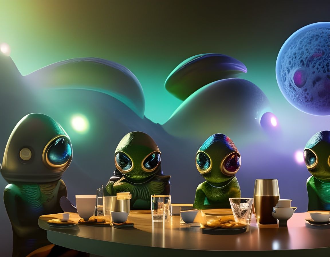 Alien cafe - AI Generated Artwork - NightCafe Creator