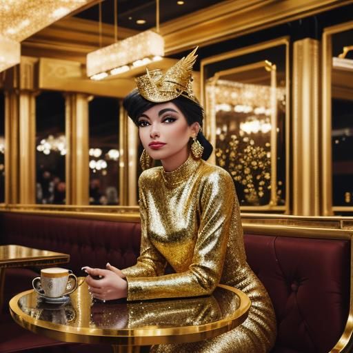 Golden Night Cafe - AI Generated Artwork - NightCafe Creator