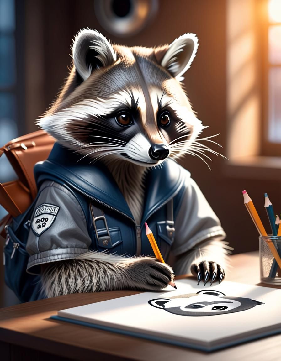 Raccoon drawing - AI Generated Artwork - NightCafe Creator