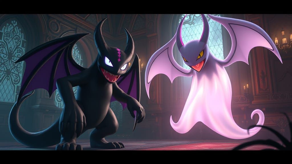 Victorian Ghost Pokémon in a Haunting, Eerie Setti... - AI Art