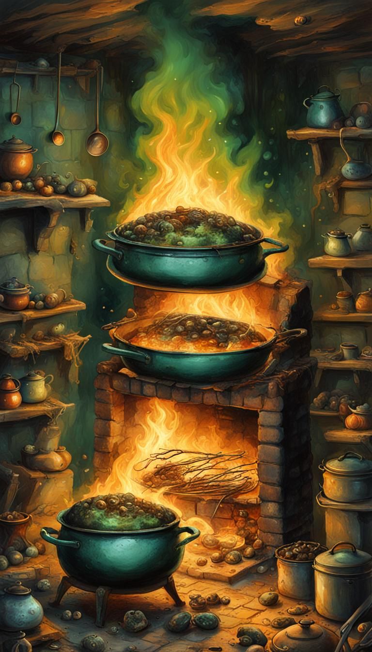 unsafe cooking magic - AI Generated Artwork - NightCafe Creator
