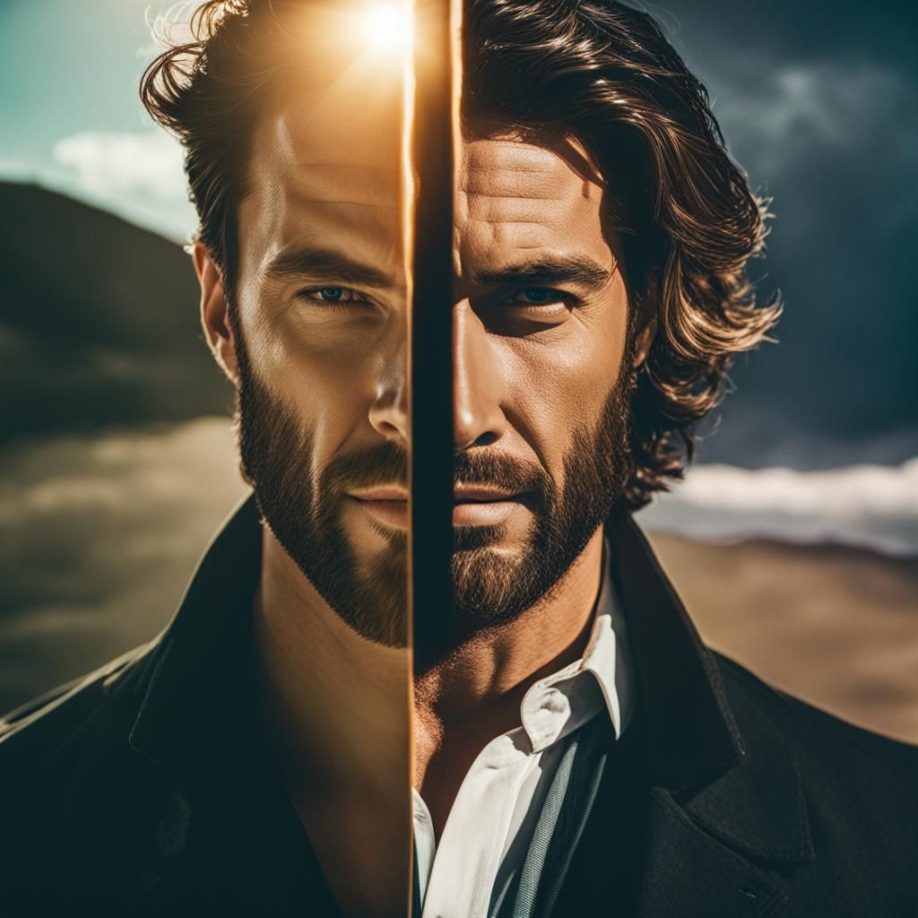 One man, two views - AI Generated Artwork - NightCafe Creator