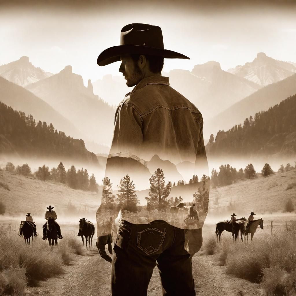 Cowboy Double Exposure - AI Generated Artwork - NightCafe Creator