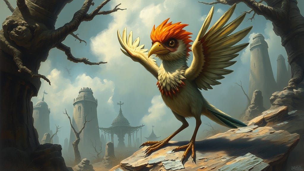 mfeag 148 ui>NPC>BIRD - Whimsical Fantasy Bird Creature in O...