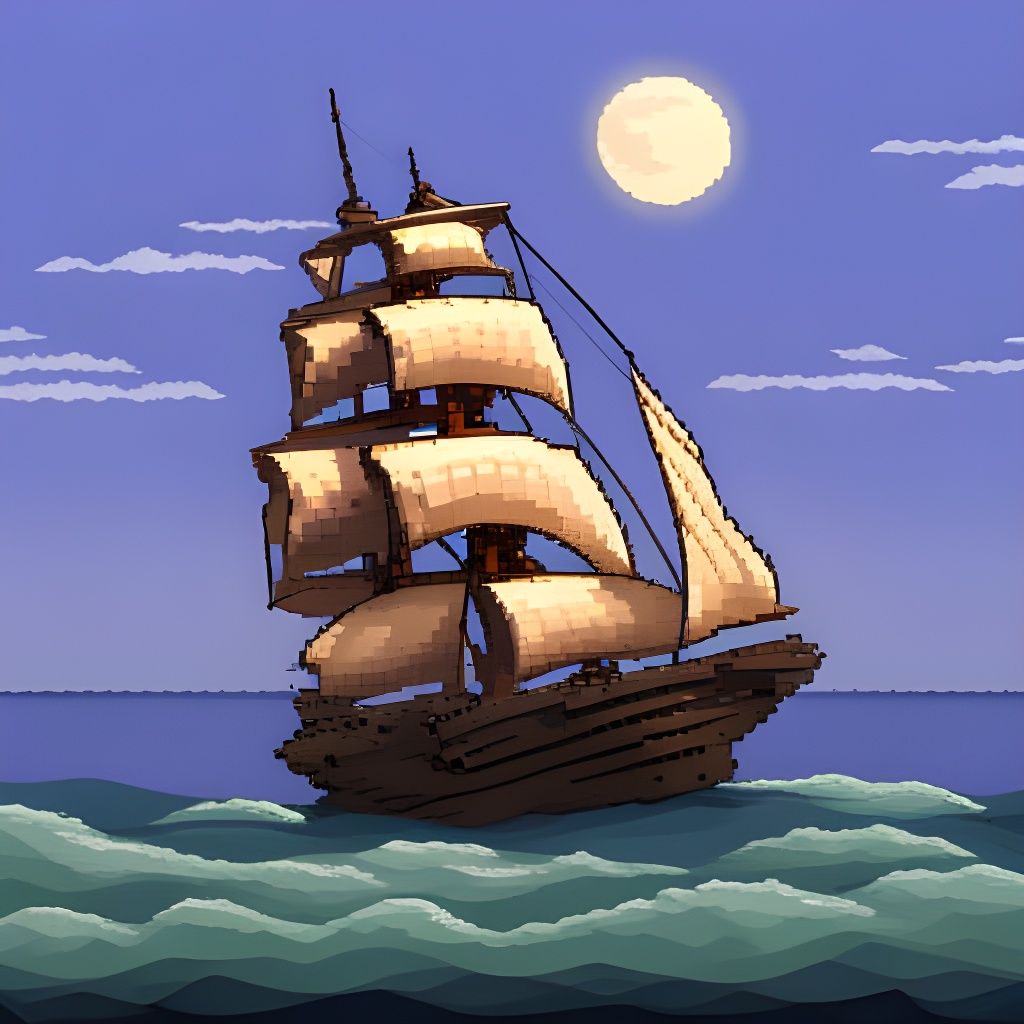 Elaborate pixel ship - AI Generated Artwork - NightCafe Creator
