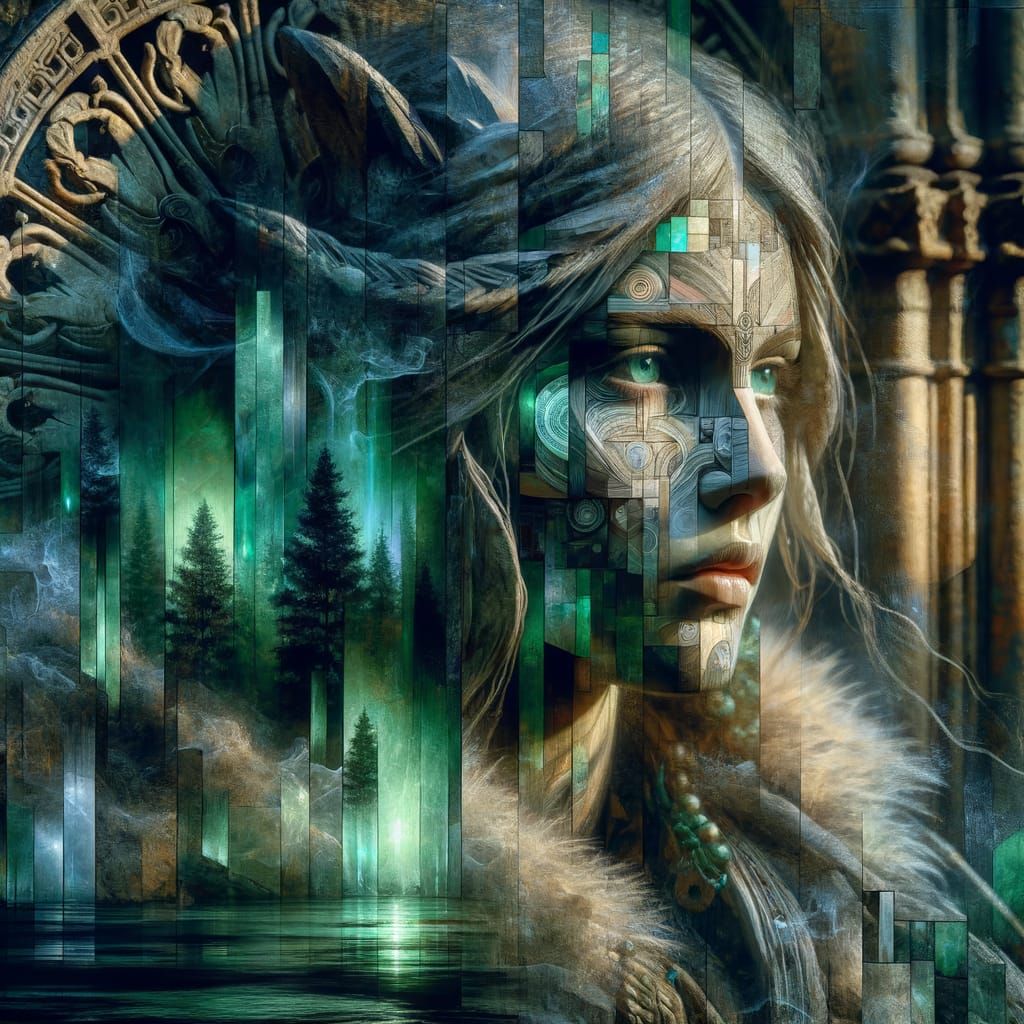 "disjointed Luminweave and Fracture Reality art, The Impossible Perspective (soulcarving), style ...