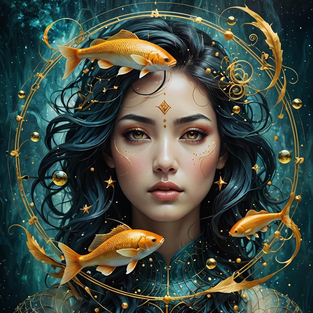 "Zodiac Throwback" (Pisces) - AI Generated Artwork - NightCafe Creator