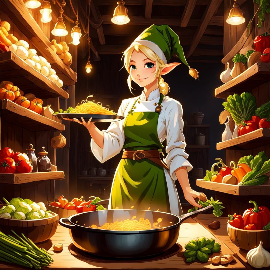 elf as a chef - AI Generated Artwork - NightCafe Creator