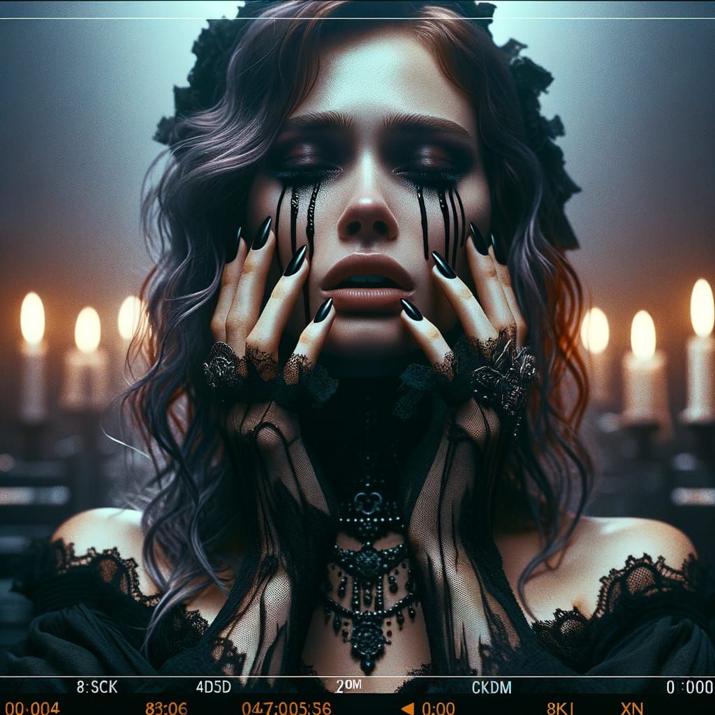 Sadness - Gothic Woman in Despair, Cinematic Art