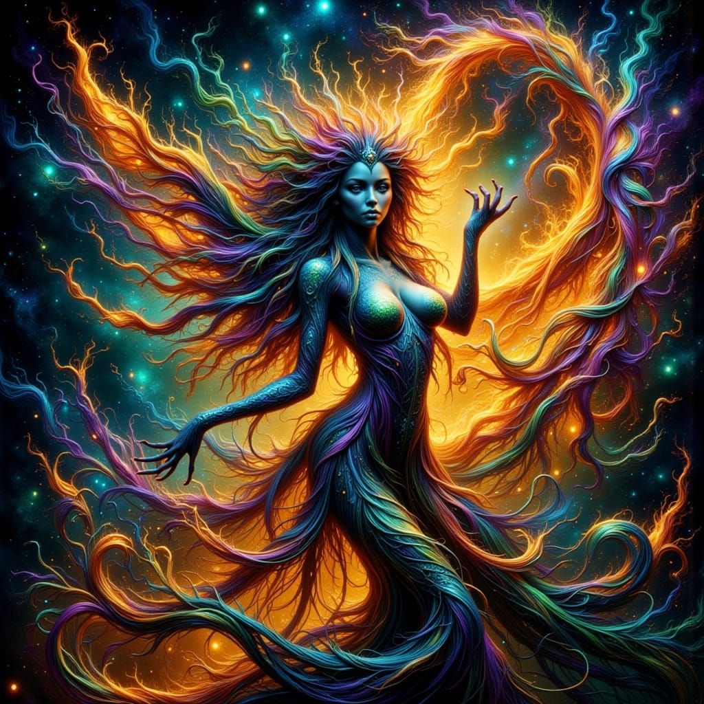 Fairy made of intertwined colors - Mystical Cosmic Fairy in ...