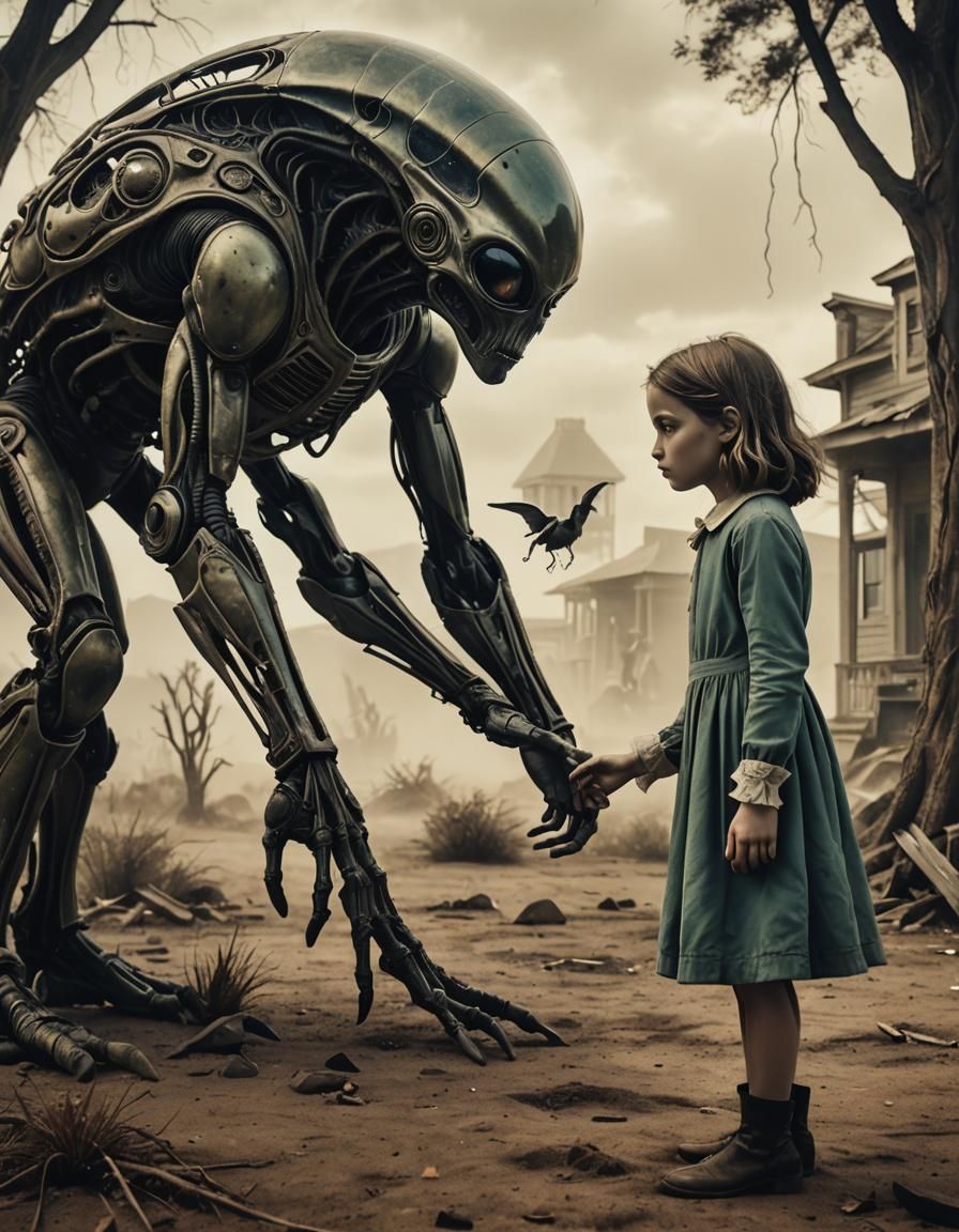 A captivating and intricate digital artwork depicting a dramatic ...