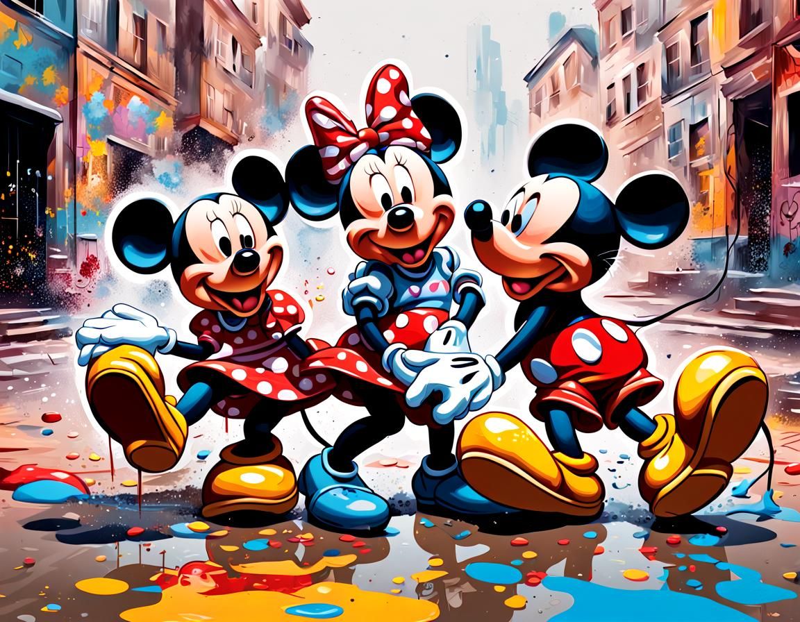 Minnie mouse and mickey mouse having a blast - AI Generated Artwork ...