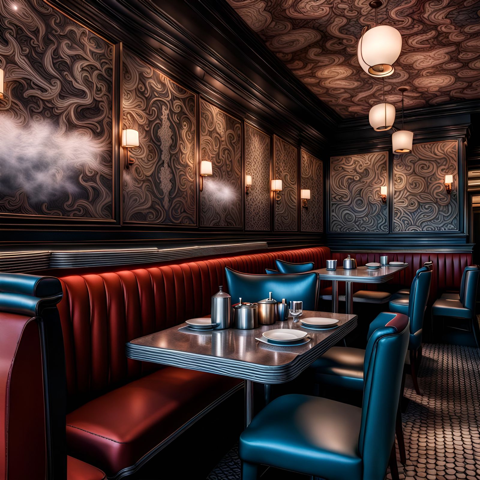 Lace pattern diner - AI Generated Artwork - NightCafe Creator