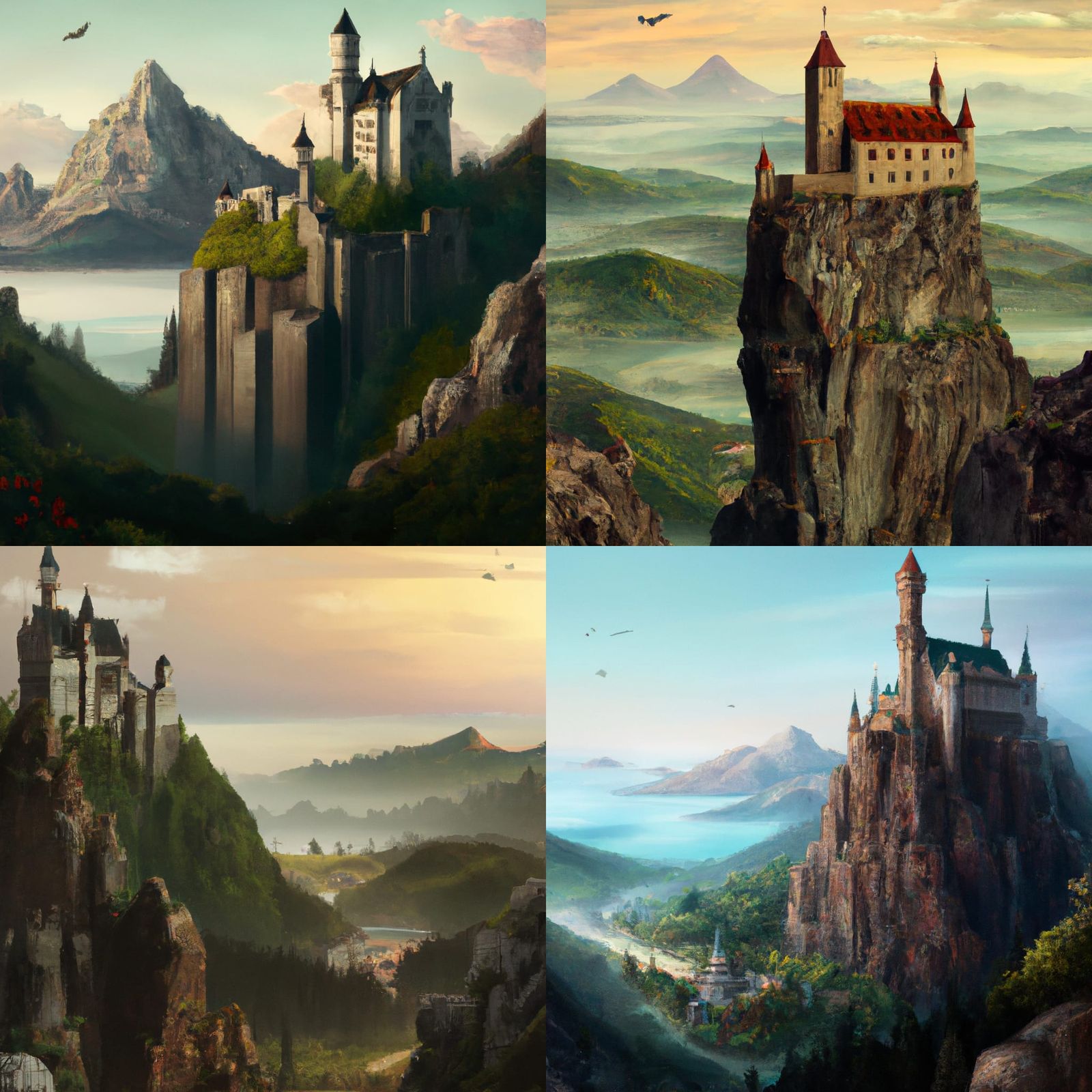 Epic Castle on top of a mountain - AI Generated Artwork - NightCafe Creator
