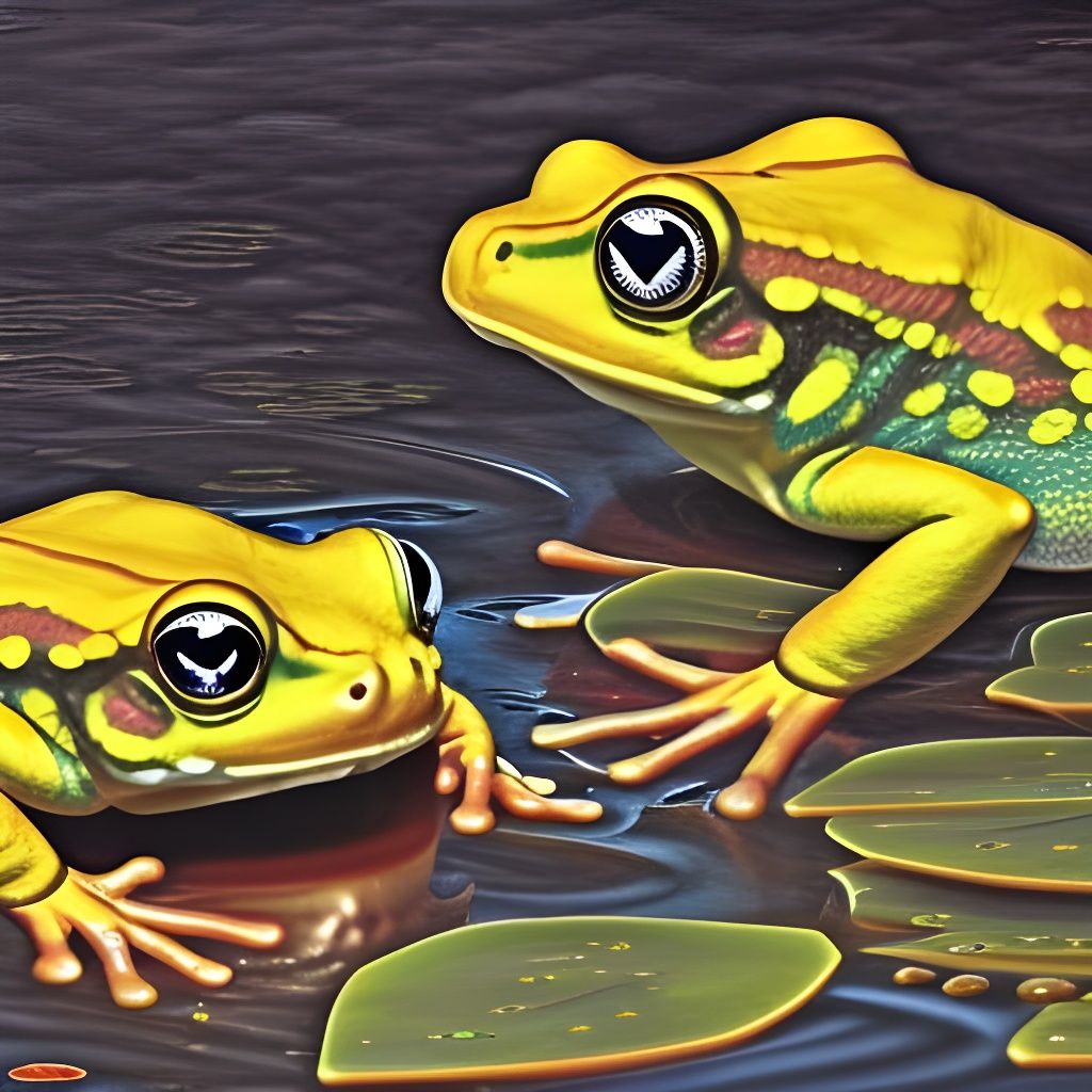 Yellow Frogs - AI Generated Artwork - NightCafe Creator